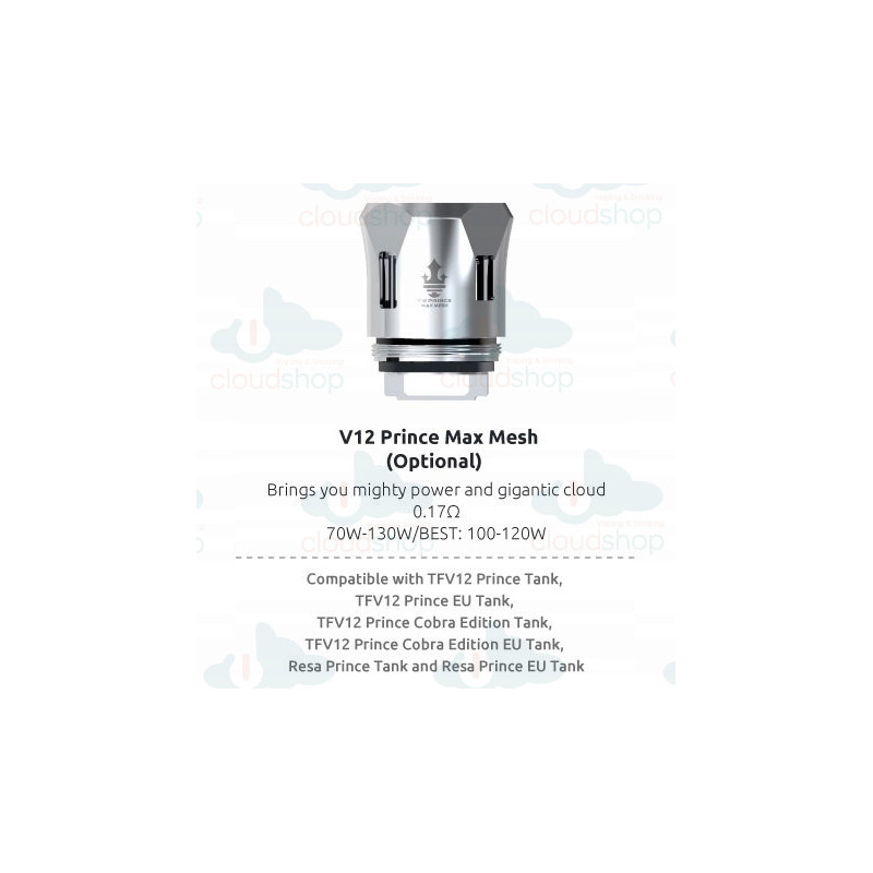 Grzałka Smok TFV12 Prince Max Mesh 0,17 OHM
